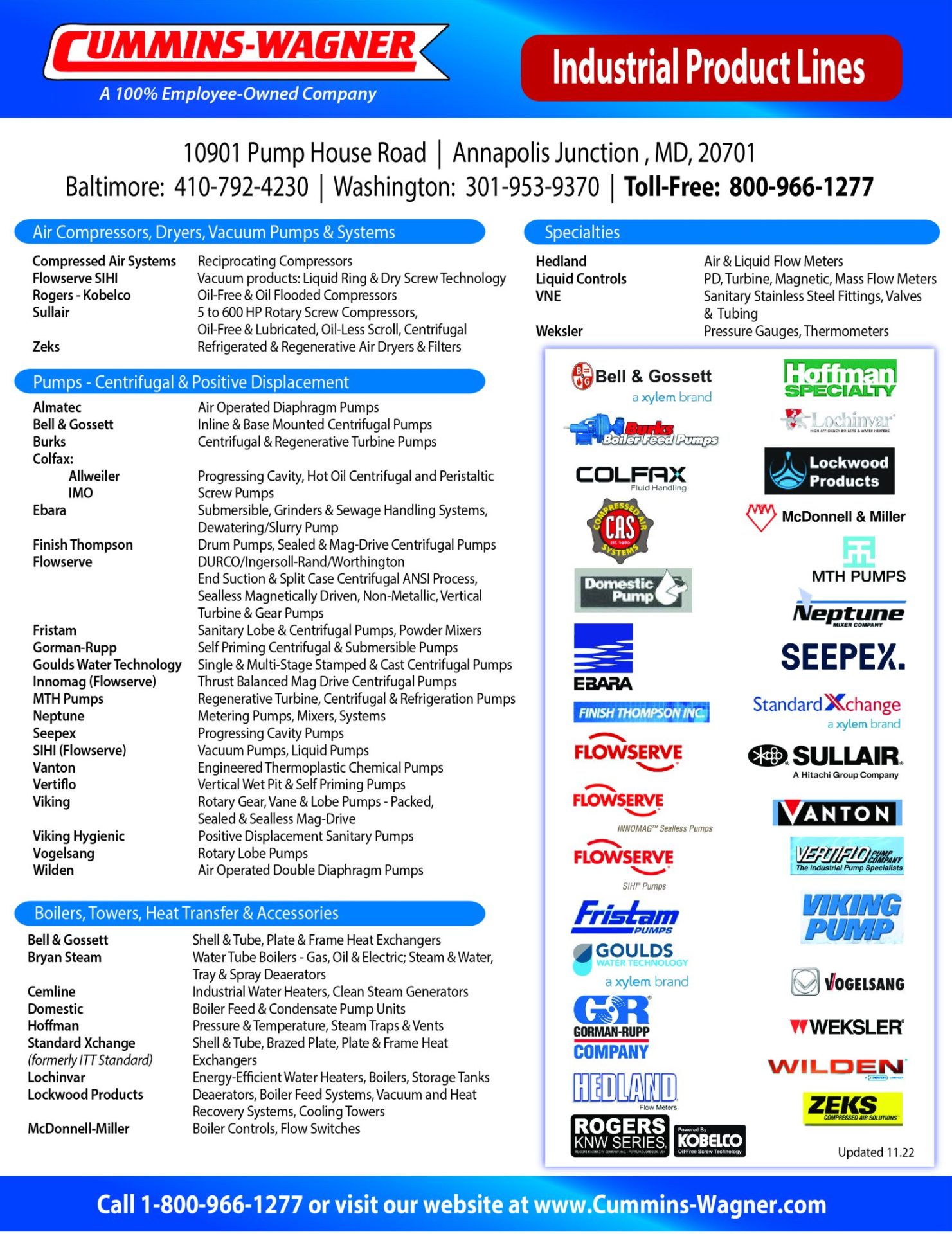 Product Line Cards | Cummins-Wagner | MD, PA, DE, VA, NY, FL