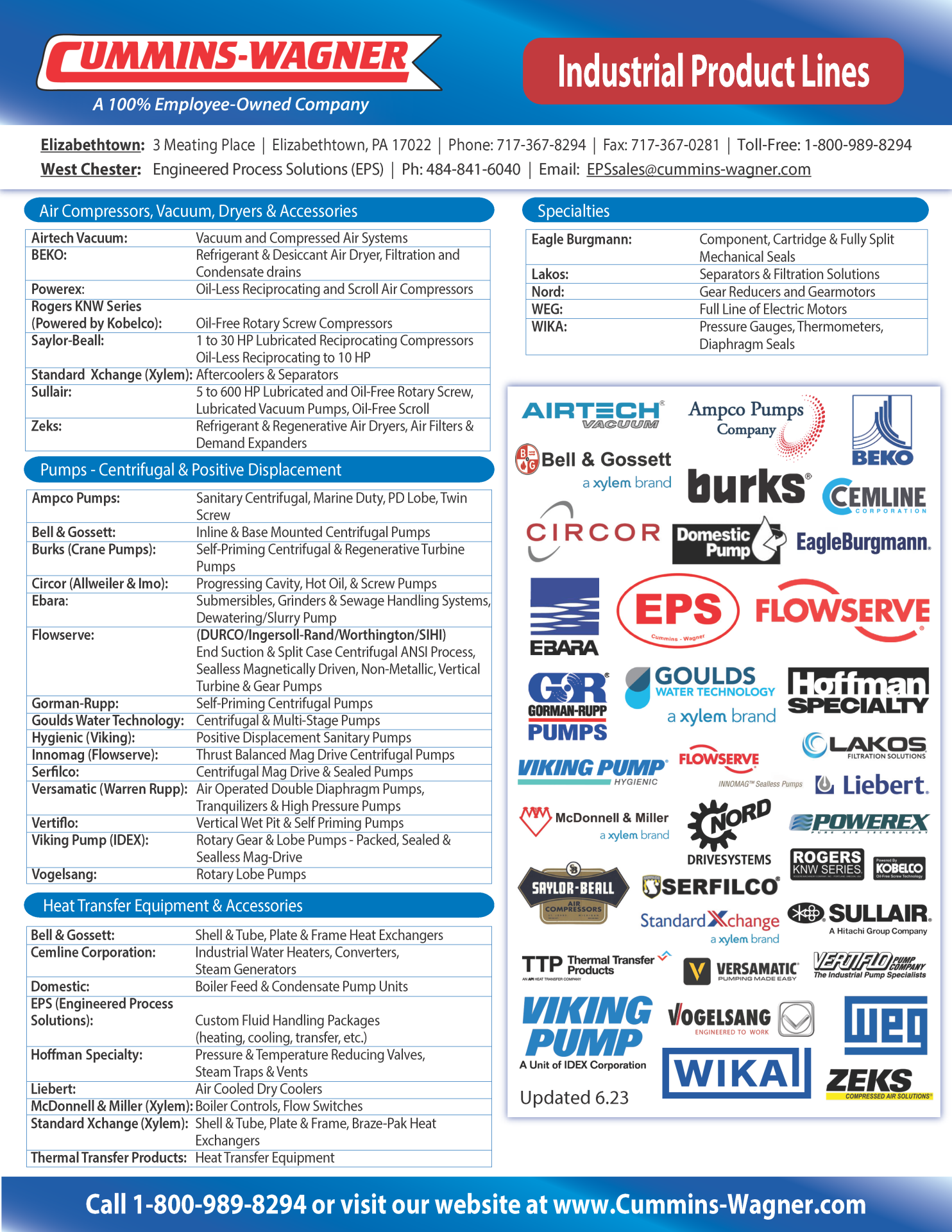 Product Line Cards | Cummins-Wagner | MD, PA, DE, VA, NY, FL