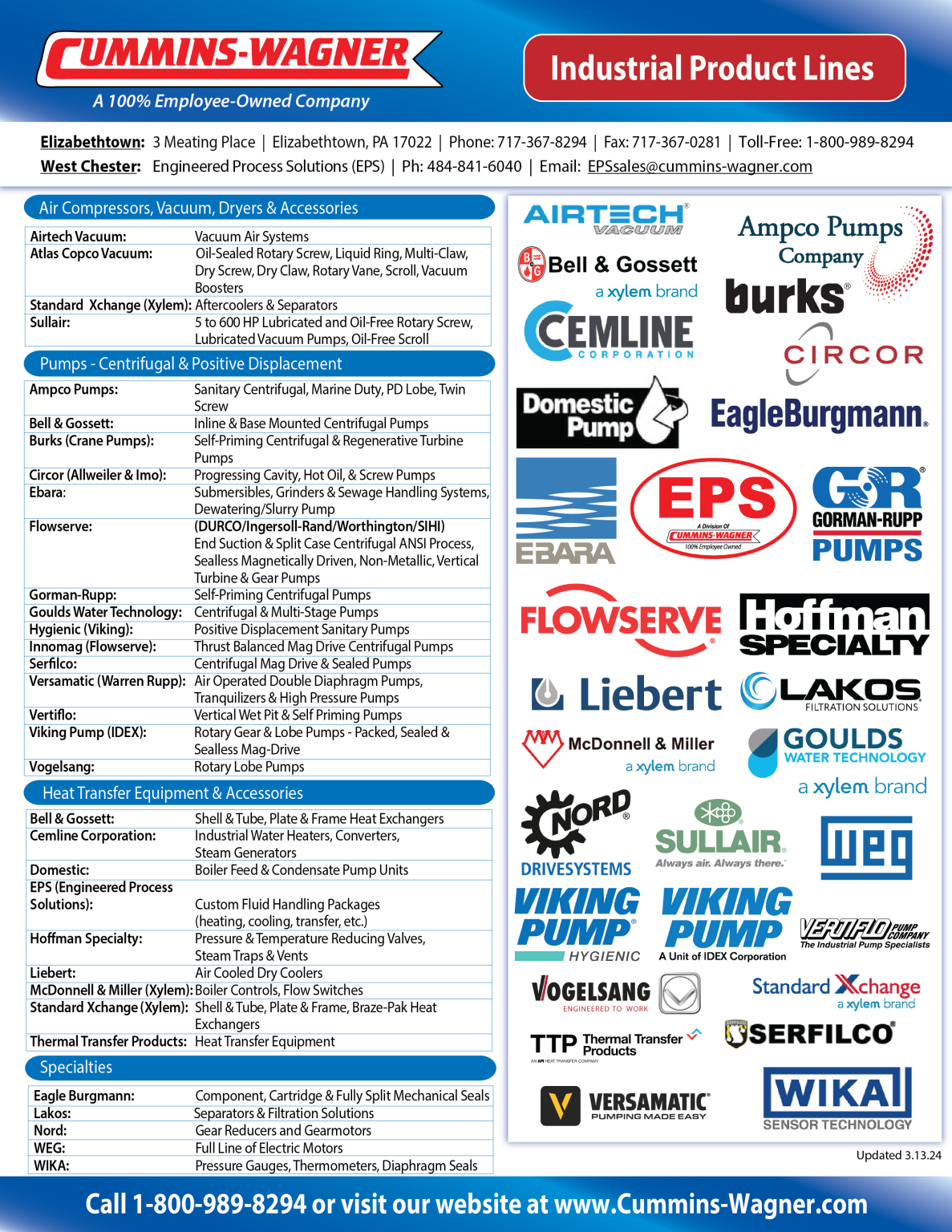 Product Line Cards | Cummins-Wagner | MD, PA, DE, VA, NY, NE