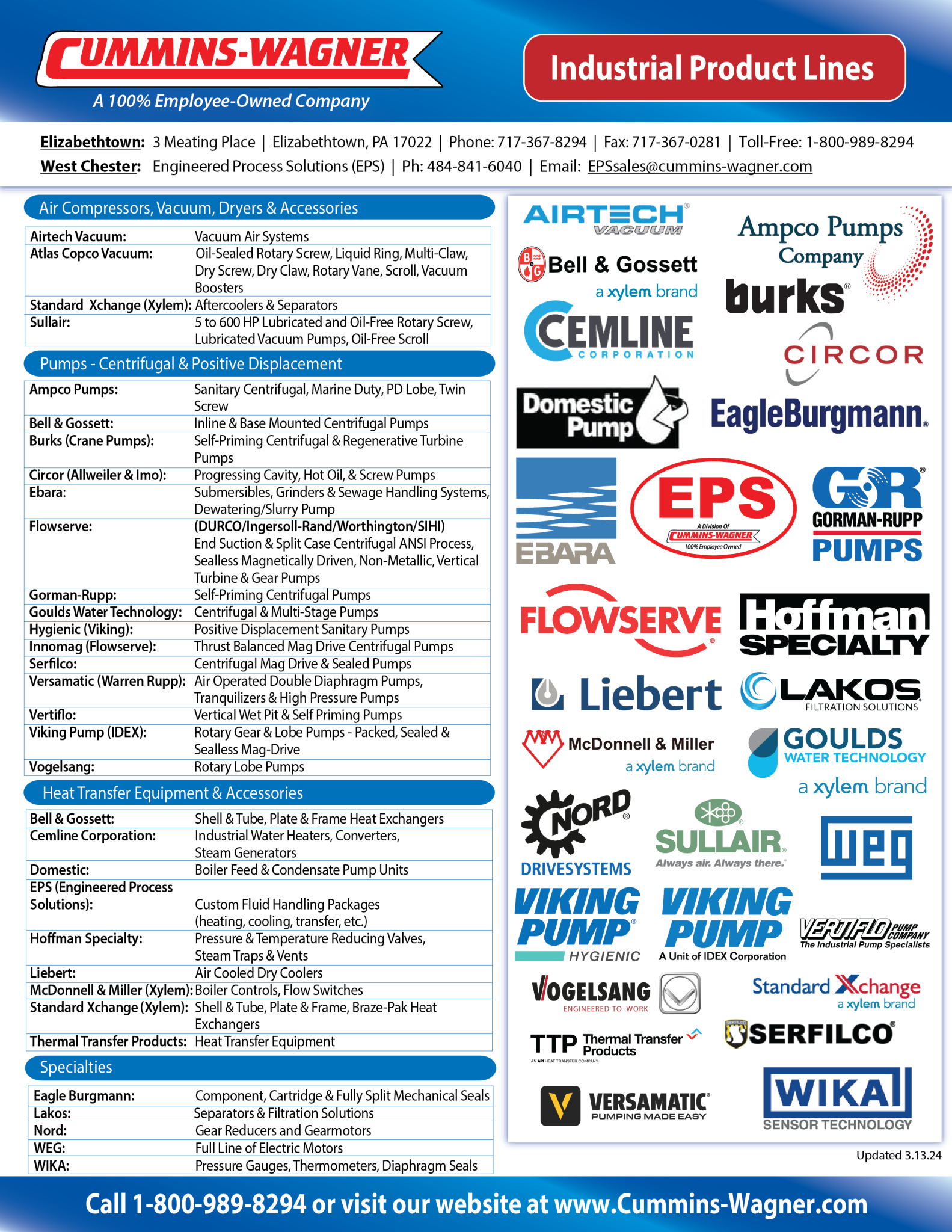 Product Line Cards | Cummins-Wagner | MD, PA, DE, VA, NY, NE
