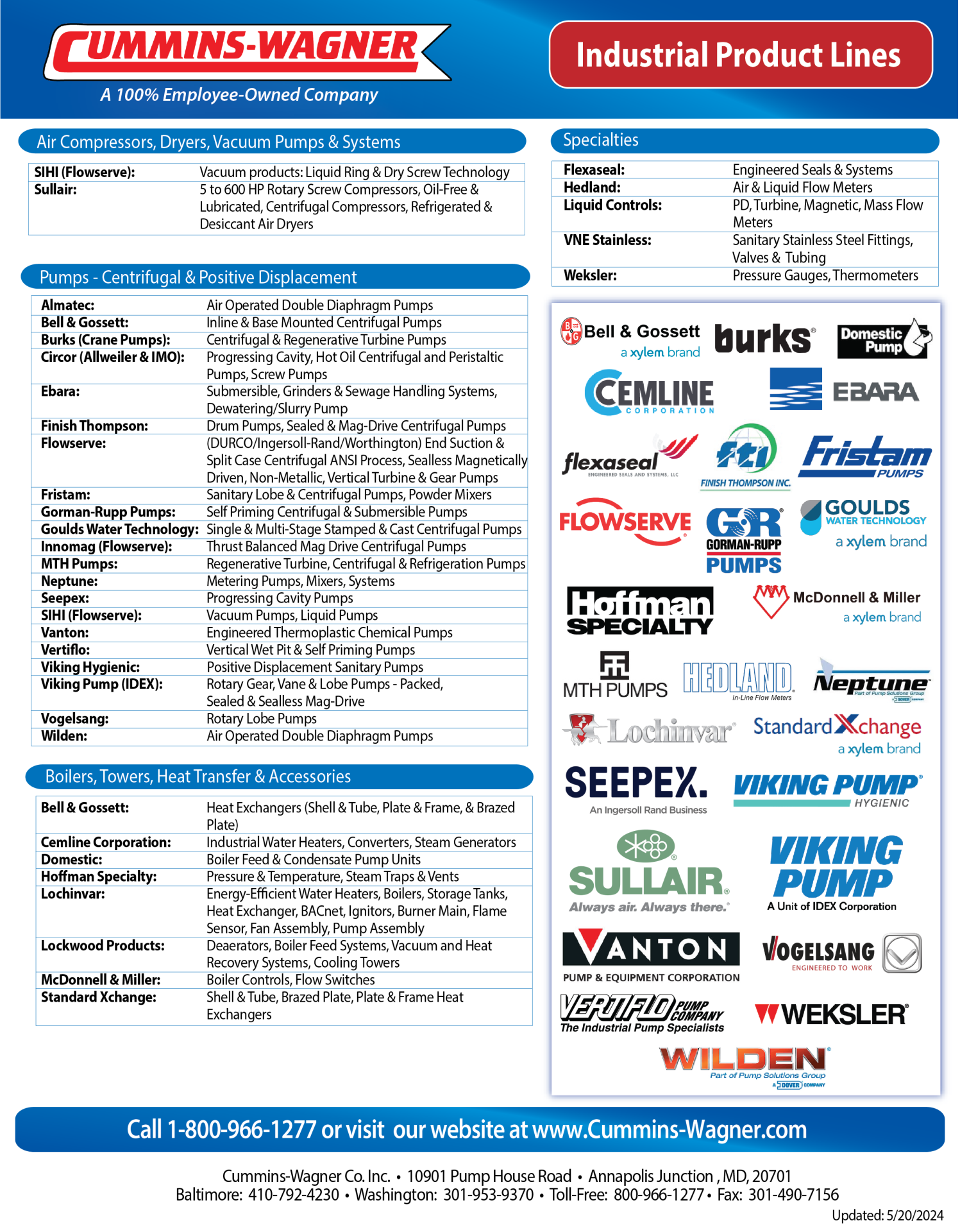 Product Line Cards | Cummins-Wagner | MD, PA, DE, VA, NY, NE
