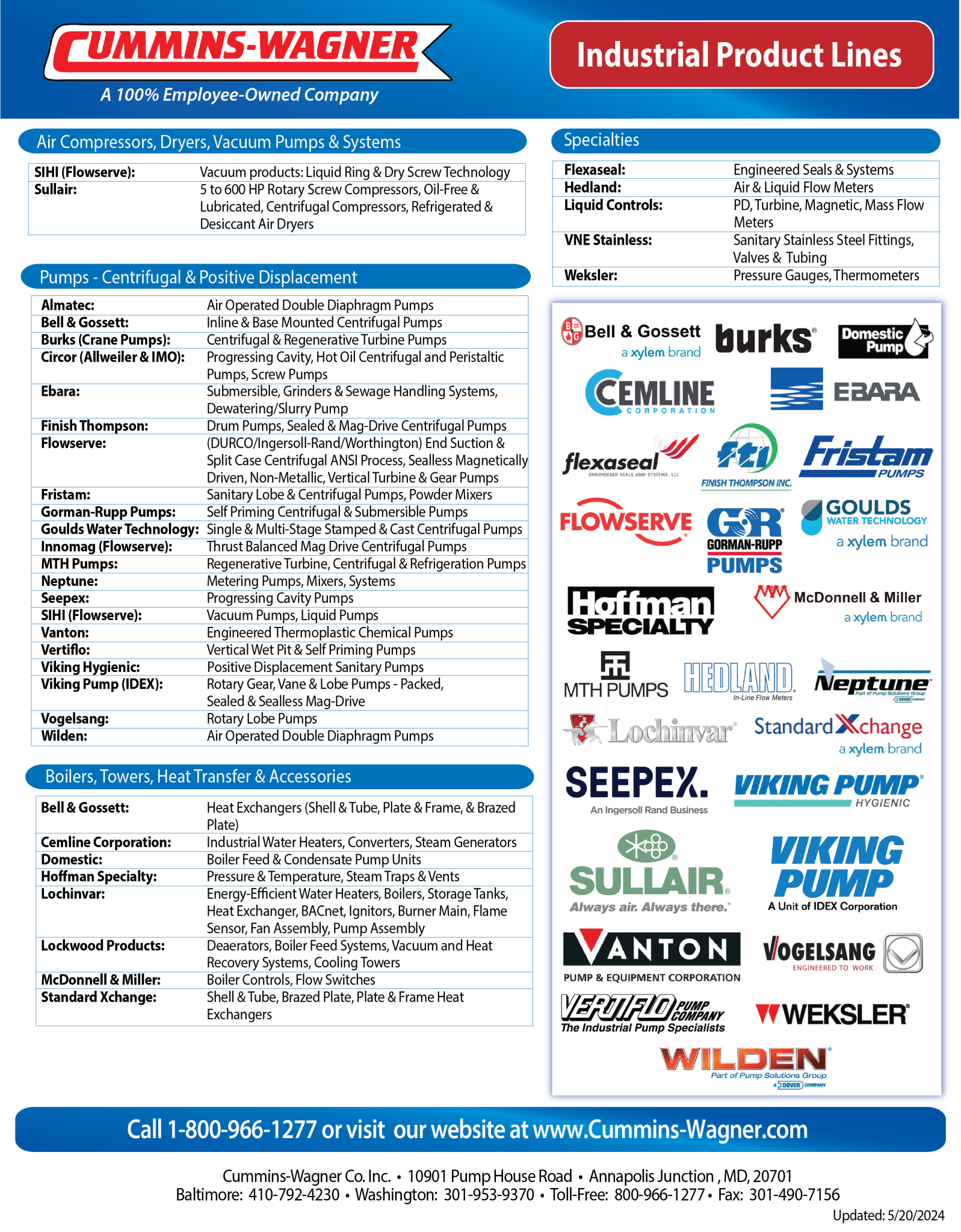 Product Line Cards | Cummins-Wagner | MD, PA, DE, VA, NY, NE