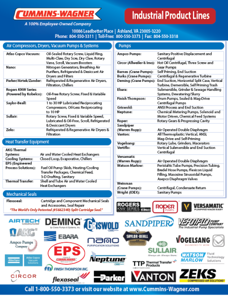 Product Line Cards | Cummins-Wagner | MD, PA, DE, VA, NY, FL