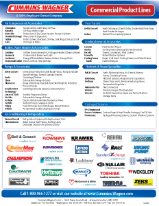 Product Line Cards | Cummins-Wagner | MD, PA, DE, VA, NY, FL