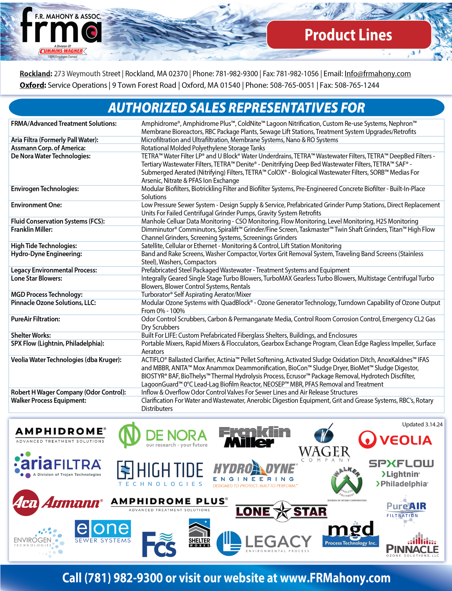 Product Line Cards | Cummins-Wagner | MD, PA, DE, VA, NY, NE