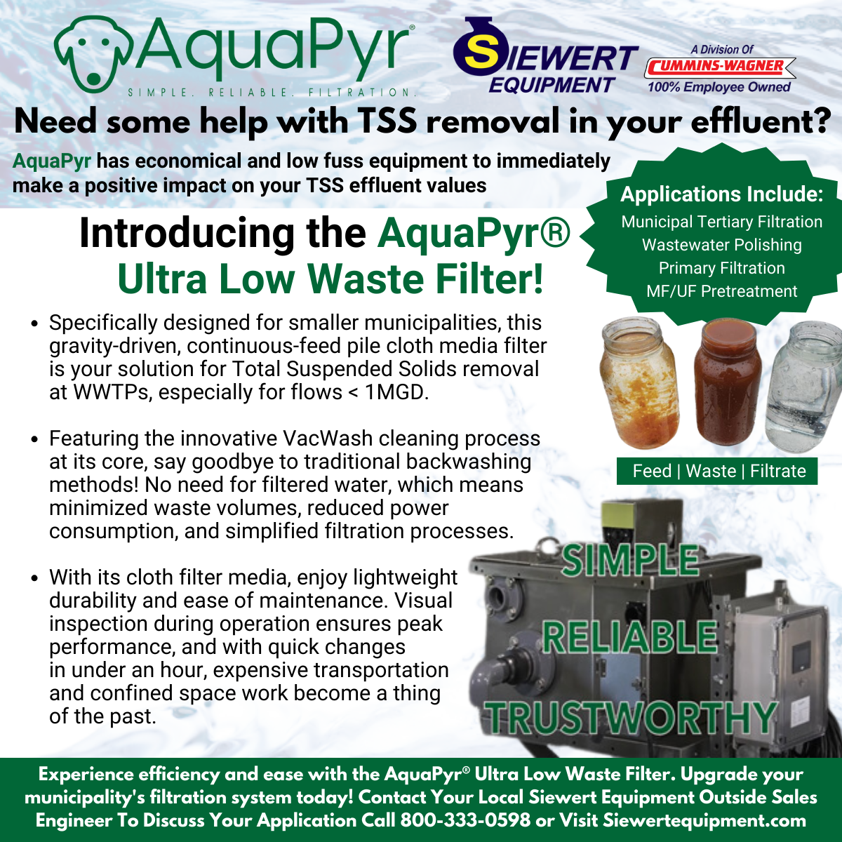 AquaPyr Cloth Media Filters | Distributor Siewert Equipment, NY
